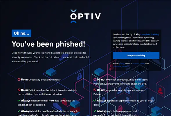 Optiv - Cyber Security Training | PhishingBox